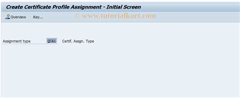 QC SAP Tcode Create Certificate Profile Assignment