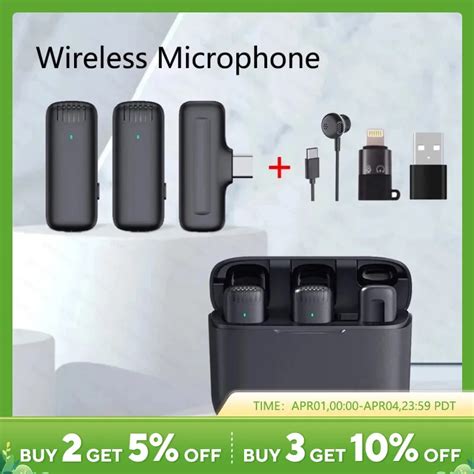 Wireless Lapel Microphone Lavalier Mic Noise Reduction Live Interview Mobile Phone Recording For