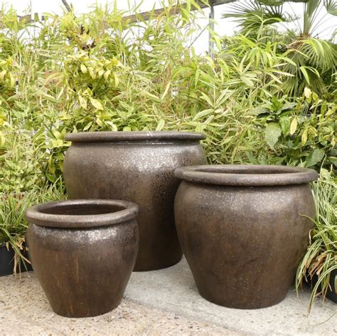 Large Dark Bronze Glazed Tree Planters Pots To Inspire