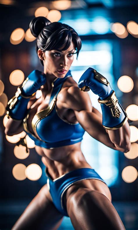 Sexy Chun Li Ripped Fighting Pose Hyper Realist By A Mediaa On