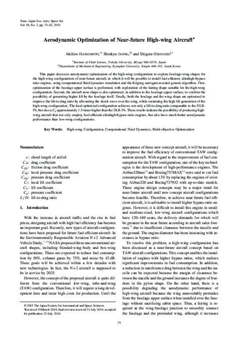 Pdf Aerodynamic Optimization Of Near Future High Wing Aircraft