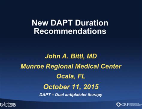 Featured Lecture New Dapt Duration Recommendations