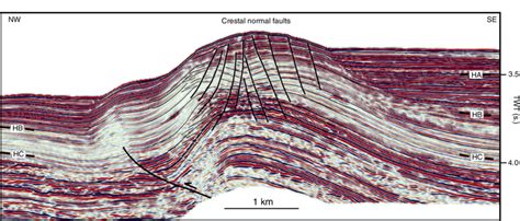 Seismic Line Across The Most External Anticline Ix Which Shows The