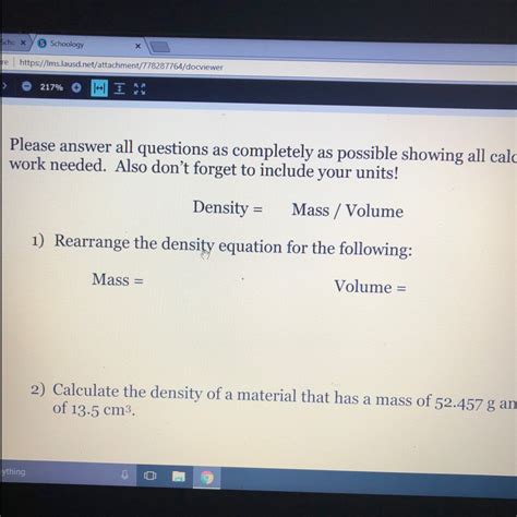 Density Equation