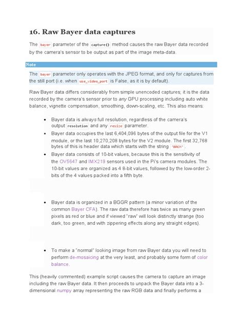 Raw Bayer Data Captures Ov5647 Imx219 Pdf