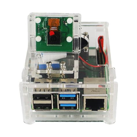 Raspberry Pi 4b Acrylic Case With Fixed Camera Bracket