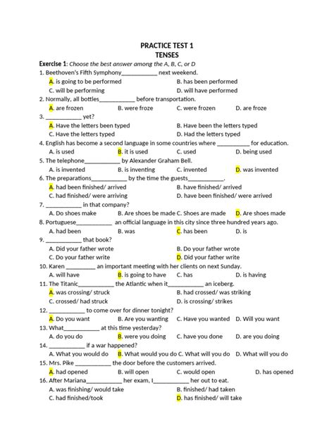 Practice Test Pdf Grammar Syntax
