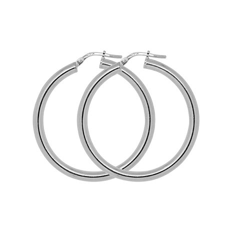 Sterling Silver Chunky Hoop Earrings By Hersey Silversmiths