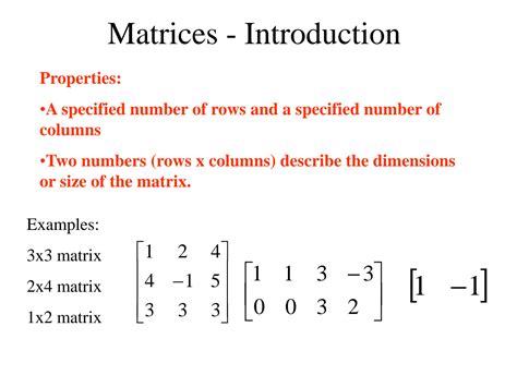 solution introduction to matrices types matrix inversions linear