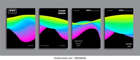 Set Gradient Flowing Geometric Pattern Background Stock Vector Royalty Free 2232731339