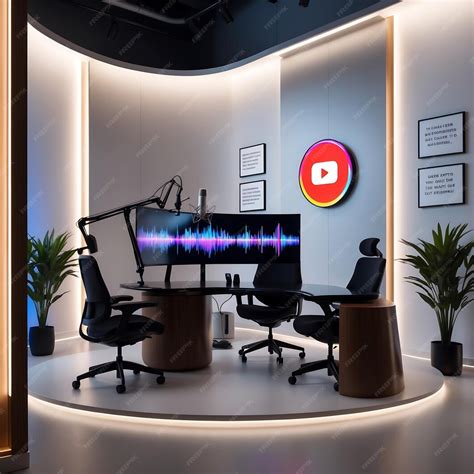 Modern YouTube Studio Background | Premium AI-generated image