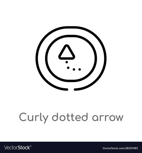 Outline Curly Dotted Arrow Icon Isolated Black Vector Image