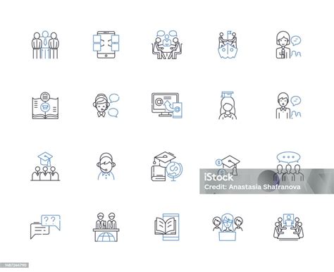Pedagogy Line Icons Collection Learning Teaching Curriculum Instruction Assessment Classroom