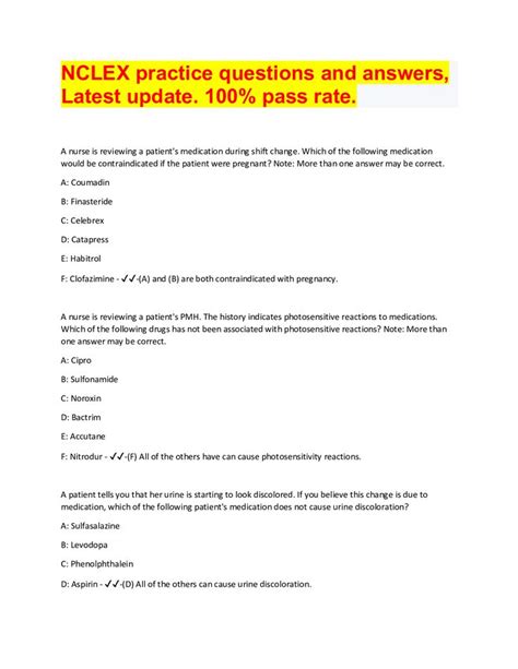 Nclex Practice Questions And Answers Latest Update 100 Pass Rate