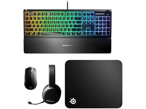 Steelseries Ultimate Gaming Keyboard Headset Mouse Mousepad Bundle 4