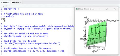 3d Multiple Regression Graph With Rgl Package In R Geeksforgeeks