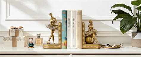 Mxarltr Bookends For Shelves Ballerina Girl Figurine