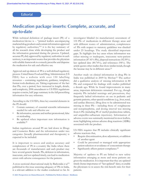 Pdf Medication Package Inserts Complete Accurate And Up To Date