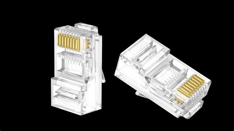 Gcabling Ethernet Rj45 Connector Cat5e Cat6 Pass Through 8p8c Modular Plug Utp Insert Cat 6 Rj45