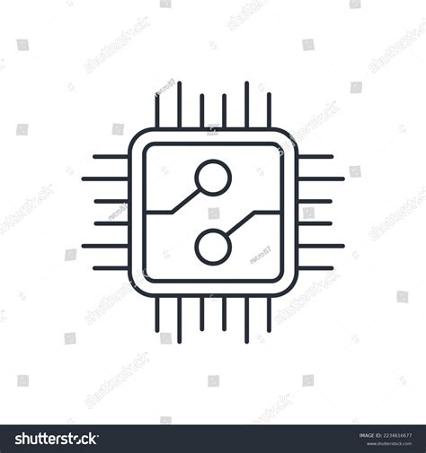 Electronic Chip Microcircuit Element Digital Equipment Stock Vector