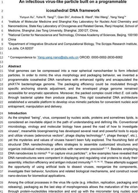 An Infectious Virus Like Particle Built On A Programmable Icosahedral Dna Framework