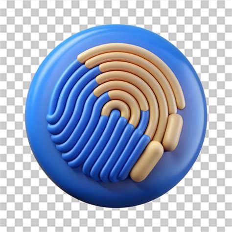 3d fingerprint recognition isolated on white background fingerprint
