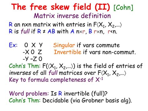 Ppt Non Commutative Computation With Division Powerpoint Presentation