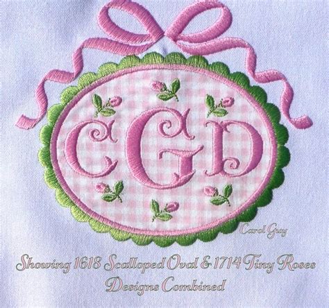 1618 Ribbon Scalloped Oval Applique Exclusive To Carol Guy Etsy