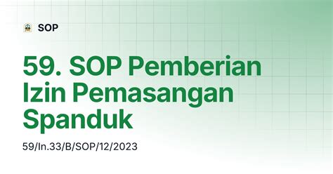 59 Sop Pemberian Izin Pemasangan Spanduk Sop