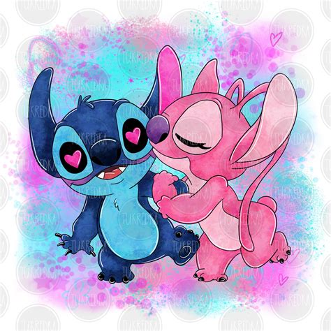 Stitch Angel Cute Clip Art Png Cartoon Clipart Sublimation Etsy