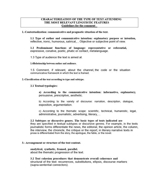 Analyzing Text Types And Features Pdf Linguistics Adjective