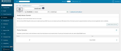 adding a pointer domain for the primary domain name nexcess