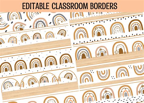 Bulletin Board Borders Ideas Classroom Borders Boho Neutral Etsy