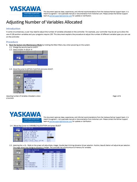 adjusting number of variables allocated v1 pdf cursor user