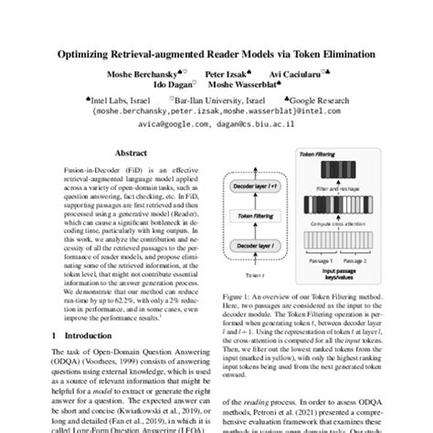 Optimizing Retrieval Augmented Reader Models Via Token Elimination Acl Anthology