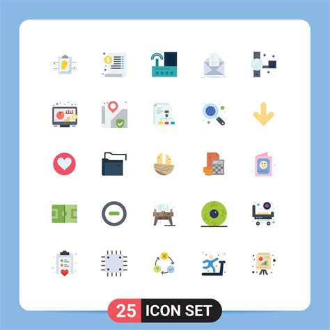 25 Thematic Vector Flat Colors And Editable Symbols Of Briefing Letter Router Contract Radio