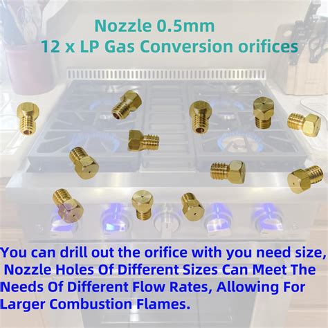 Low Pressure Burner Nozzles 20 Pcs Propane Gas Orifice Nozzle Conversion Kit 0 5mm Brass Nozzle