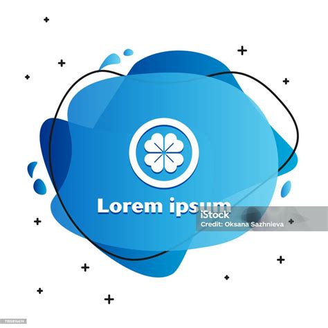 흰색 배경에 격리 된 네 개의 잎 클로버 아이콘화이트 골드 동전 해피 세인트 패트릭의 날 액체 모양의 추상 배너입니다 벡터 일러스트레이션 0명에 대한 스톡 벡터 아트 및