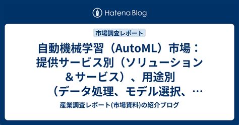 自動機械学習（automl）市場：提供サービス別（ソリューション＆サービス）、用途別（データ処理、モデル選択、ハイパーパラメータ最適化