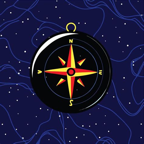 Cosmic Compass Navigate The Starry Sky 54387351 Vector Art At Vecteezy