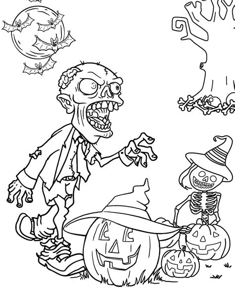 Spooky Halloween Coloring Pages Molon Printable