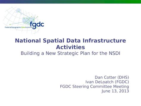 Pptx National Spatial Data Infrastructure Activities Building A New