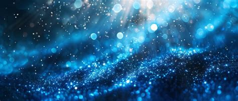 Premium Photo Soft Blue Light Beams And Shimmering Particles Evoking A Sense Of Calm And