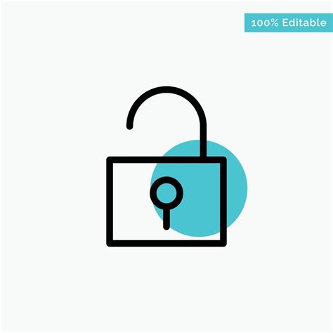 Lock Unlocked User Interface Turquoise Highlight Circle Point Vector