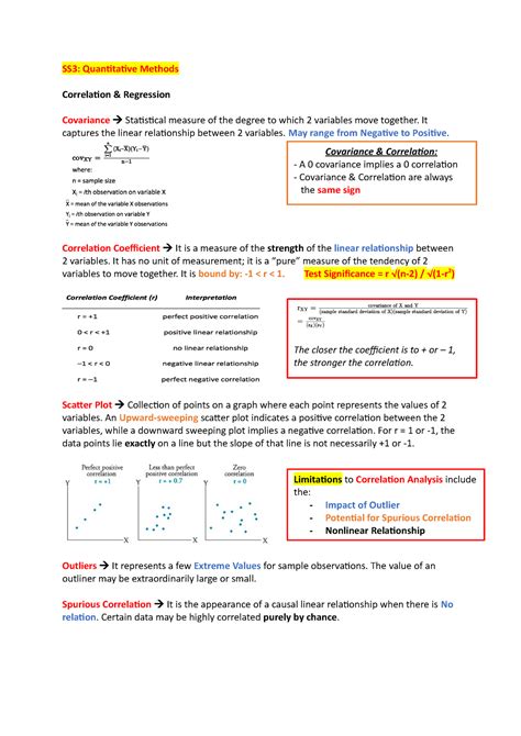 Quantitative Methods CFA SS Quantitative Methods Correlation Regression Covariance Studocu