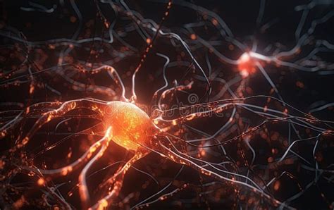 Neuron Cells Neural Network Human Brain Anatomy Generative Ai Illustration Stock Illustration