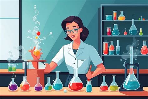 Premium Photo Teacher Demonstrating Experiment Vector Science Lab Scene