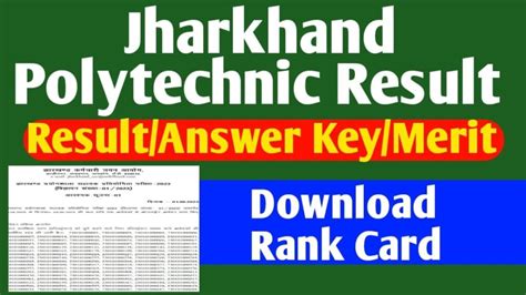 Jharkhand Polytechnic Result 2023 Date Answer Key Out Merit List Jac Times