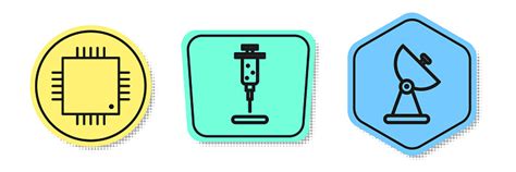 마이크로 회로 Cpu 주사기 및 레이더라인 프로세서를 설정합니다 컬러 셰이프입니다 벡터 0명에 대한 스톡 벡터 아트 및 기타 이미지 Istock