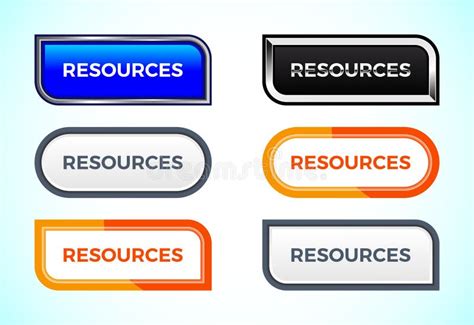 Resources Button Set Of Different Shapes And Colors Suitable For Mobile App And Website Ui